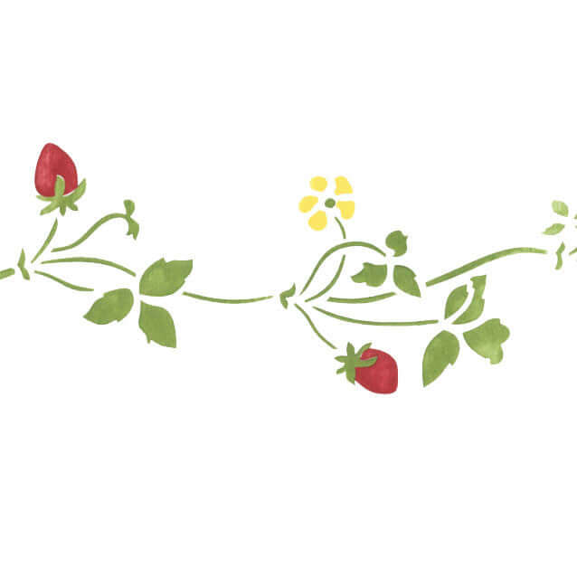 Small Strawberry Vine Wall Stencil Border