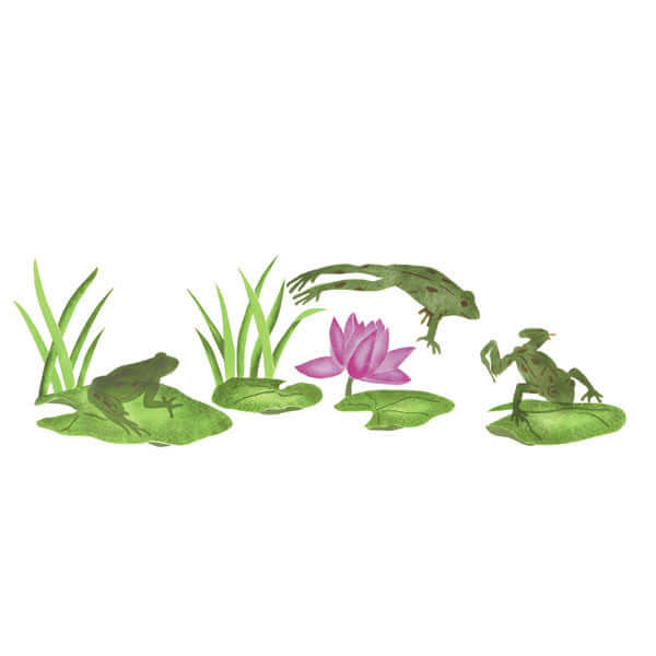 Frog and Lily Pads Stencil for Walls and Decor