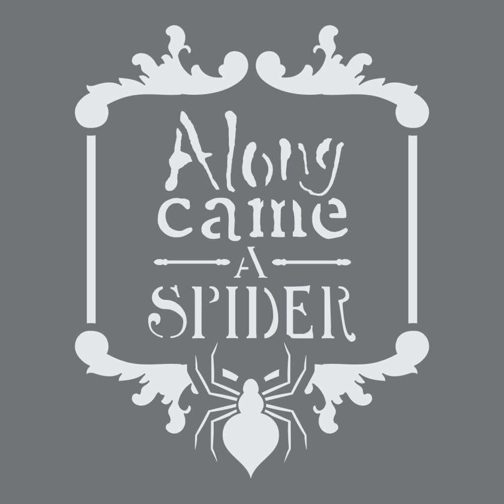 Along Came A Spider Wall Stencil | Oak Lane Studio