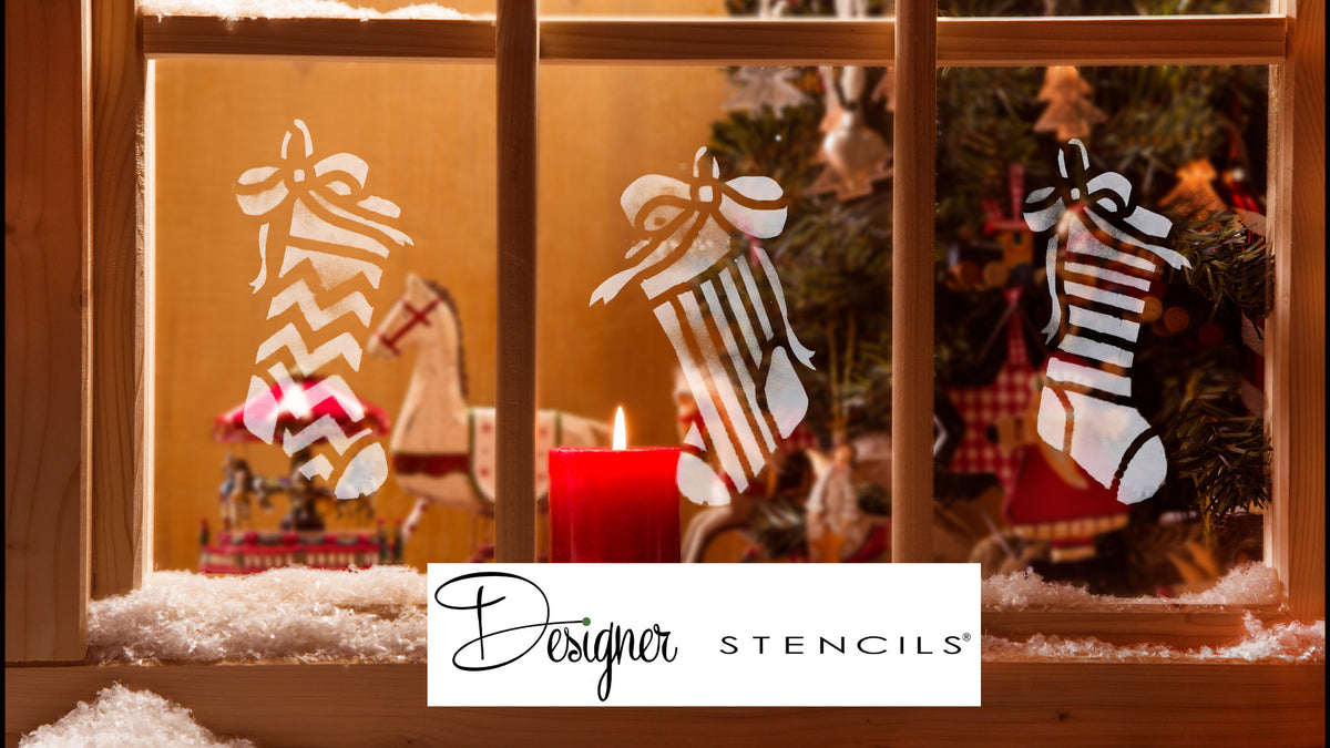Christmas Stockings Window Stencil Project