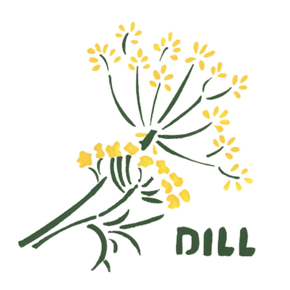 Dill Herb Stencil for Kitchen Decor