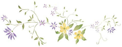 Wispy Flower Stencil Border | Floral Stencils