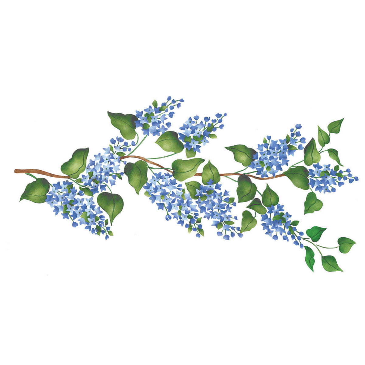 Free Flowing Lilac Branch Stencil Border