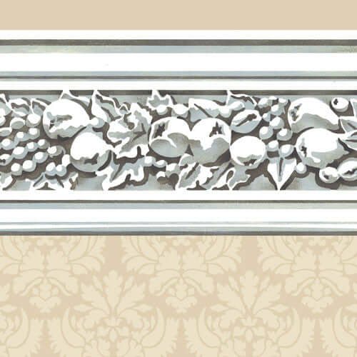 Carved Fruit Molding Stencil for Walls