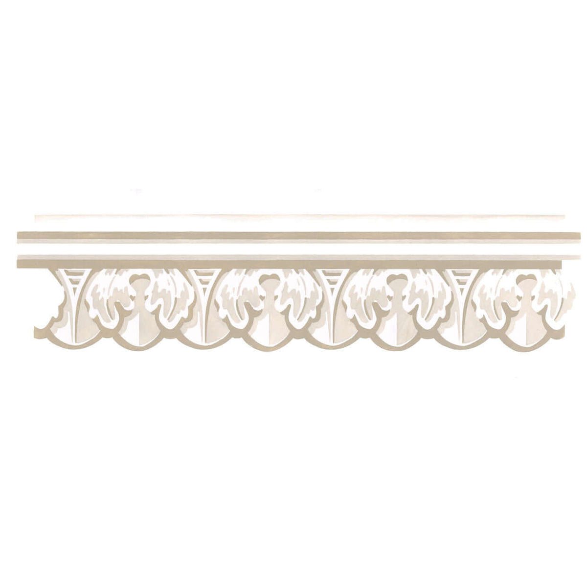 Egg and Leaf Molding Stencil Design for Walls