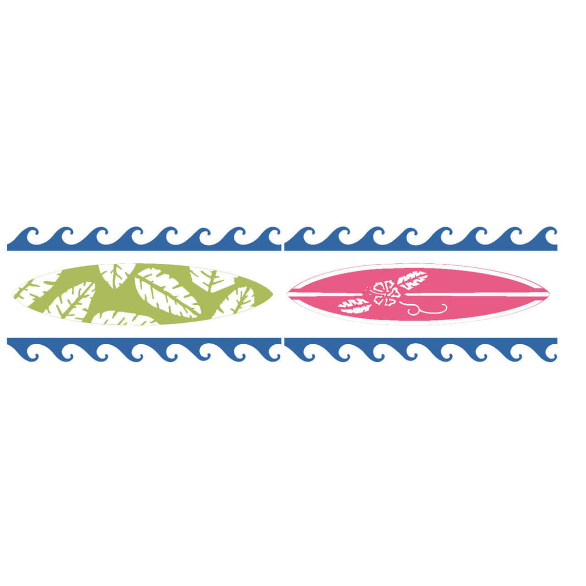 Surfboard Stencil Border for Walls