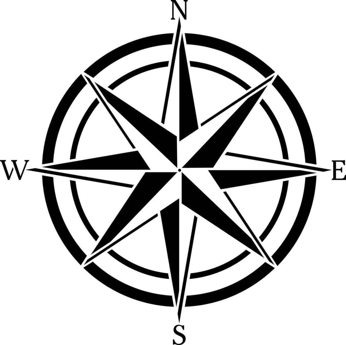 Large Nautical Compass Rose Wall Stencil