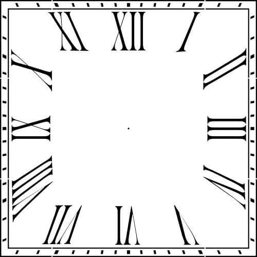 Square Roman Numeral Clock Stencil