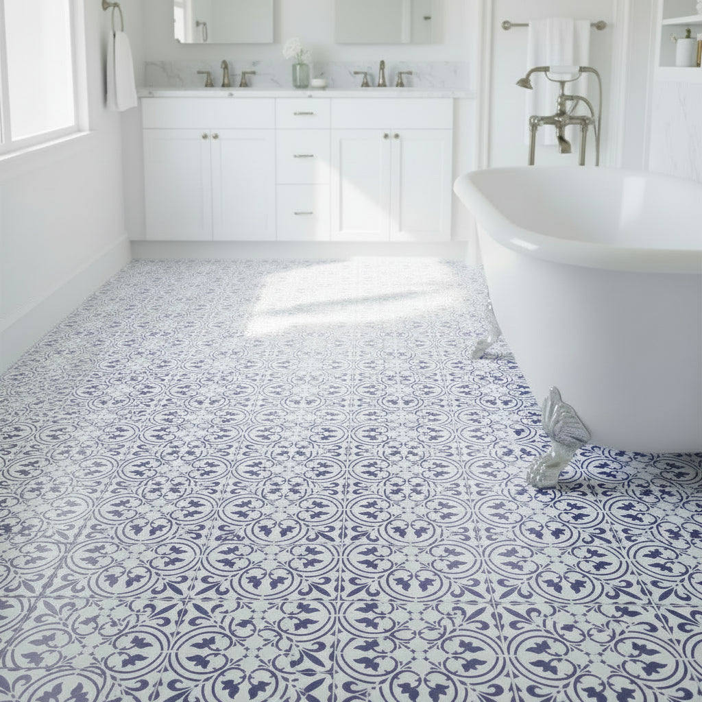 Scroll Tile Wall Stencil | Designer Stencils