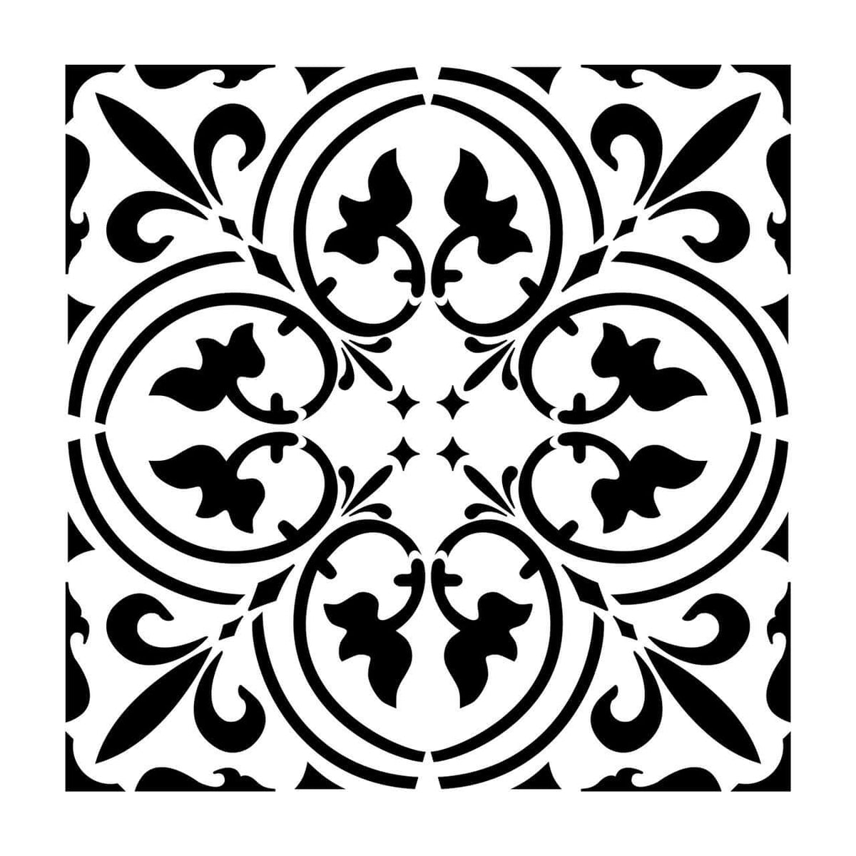 Scroll Tile | Stencils from Designer Stencils