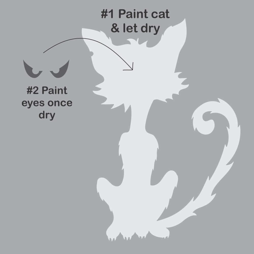 Halloween Cats Window Stencils | Halloween Storefront Decor