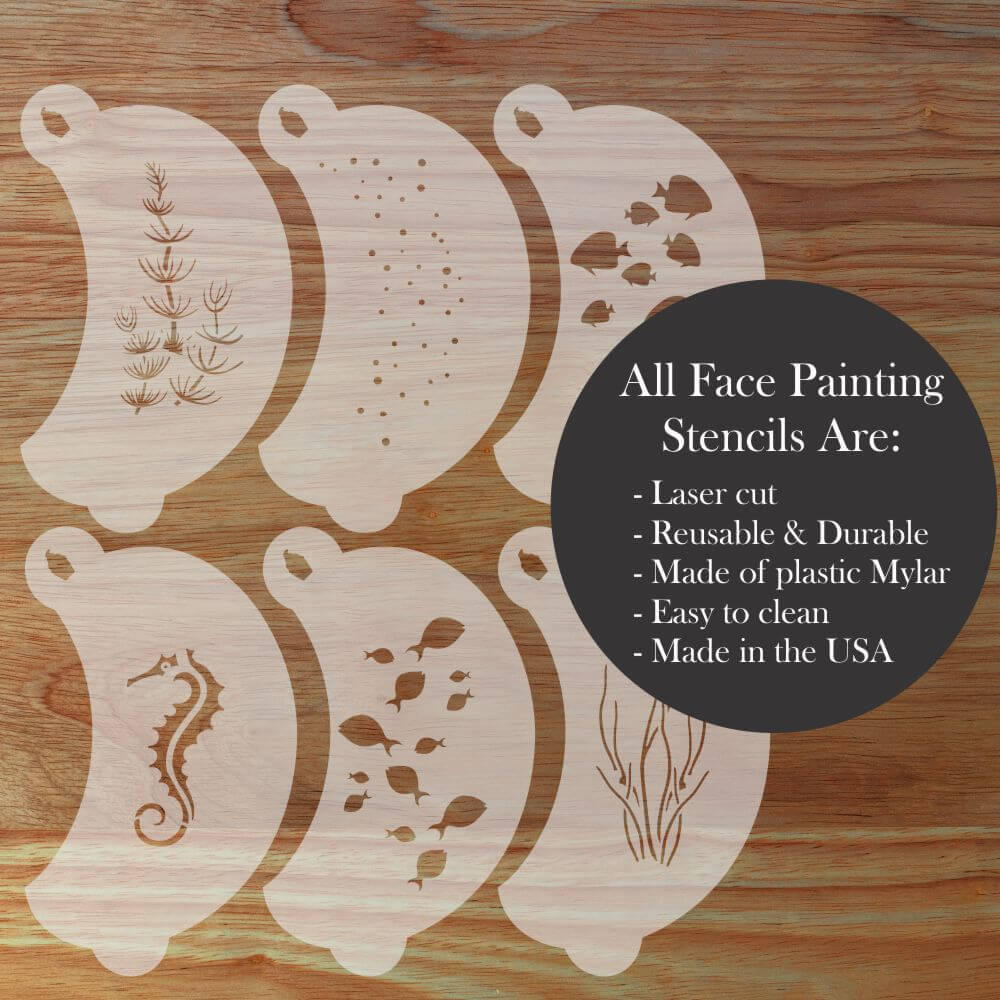 Under the Sea Face Painting & Tattoo Stencil Set