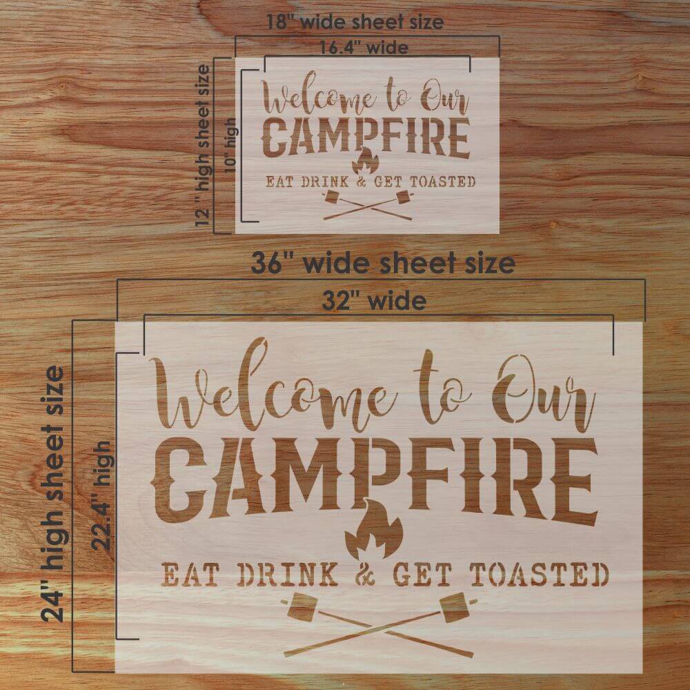 Campfire Patio Sign Stencil: Patio Signs for Outdoor Decor