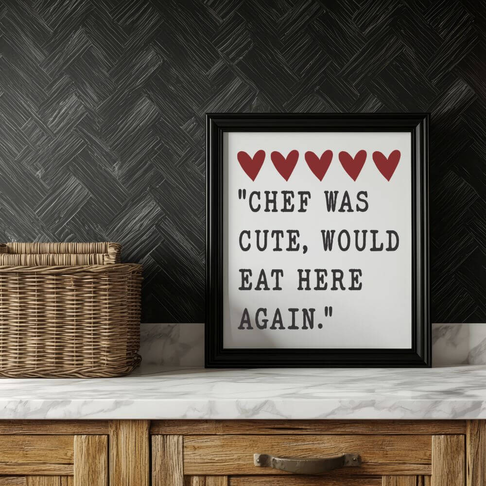 Chef Was Cute Poster Art Stencil: DIY Posters for Your Kitchen