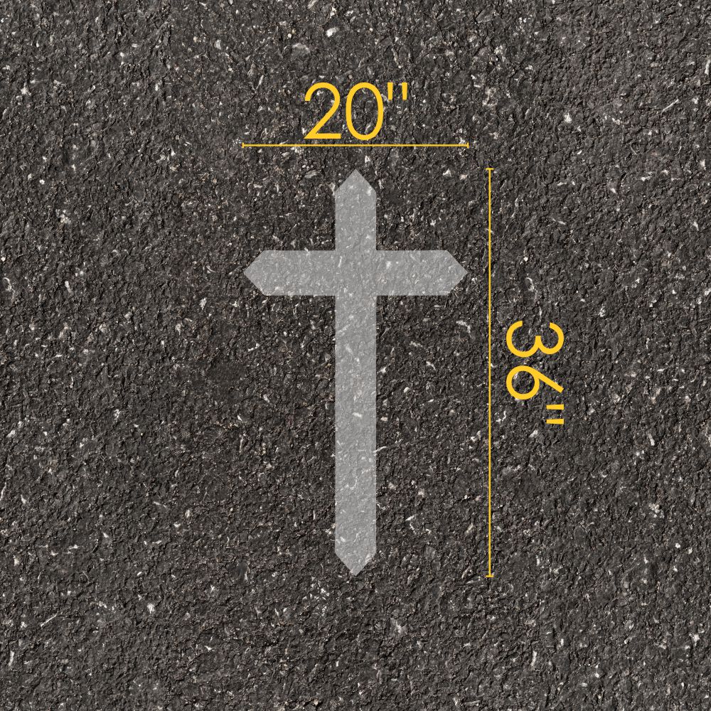 Cross Stencil for Painting Senior Parking Lot Spaces