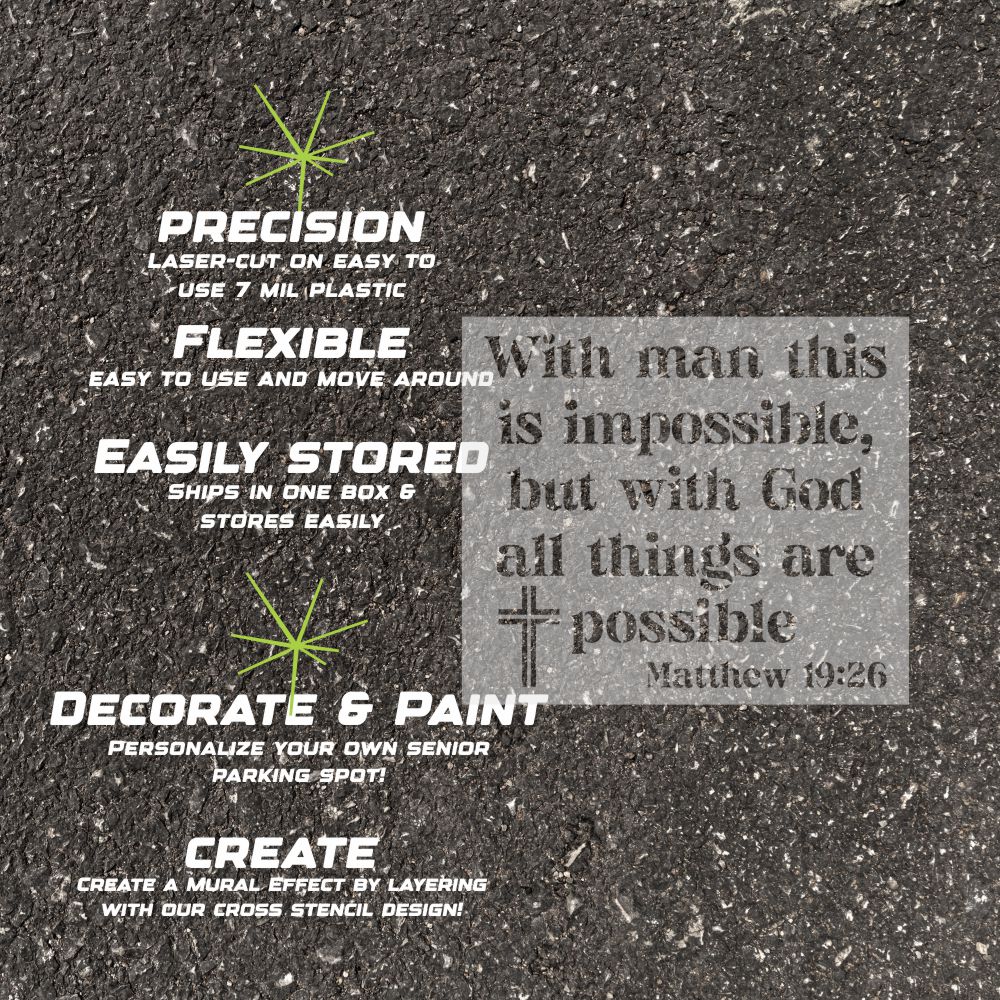 Matthew Bible Verse Parking Space Stencil