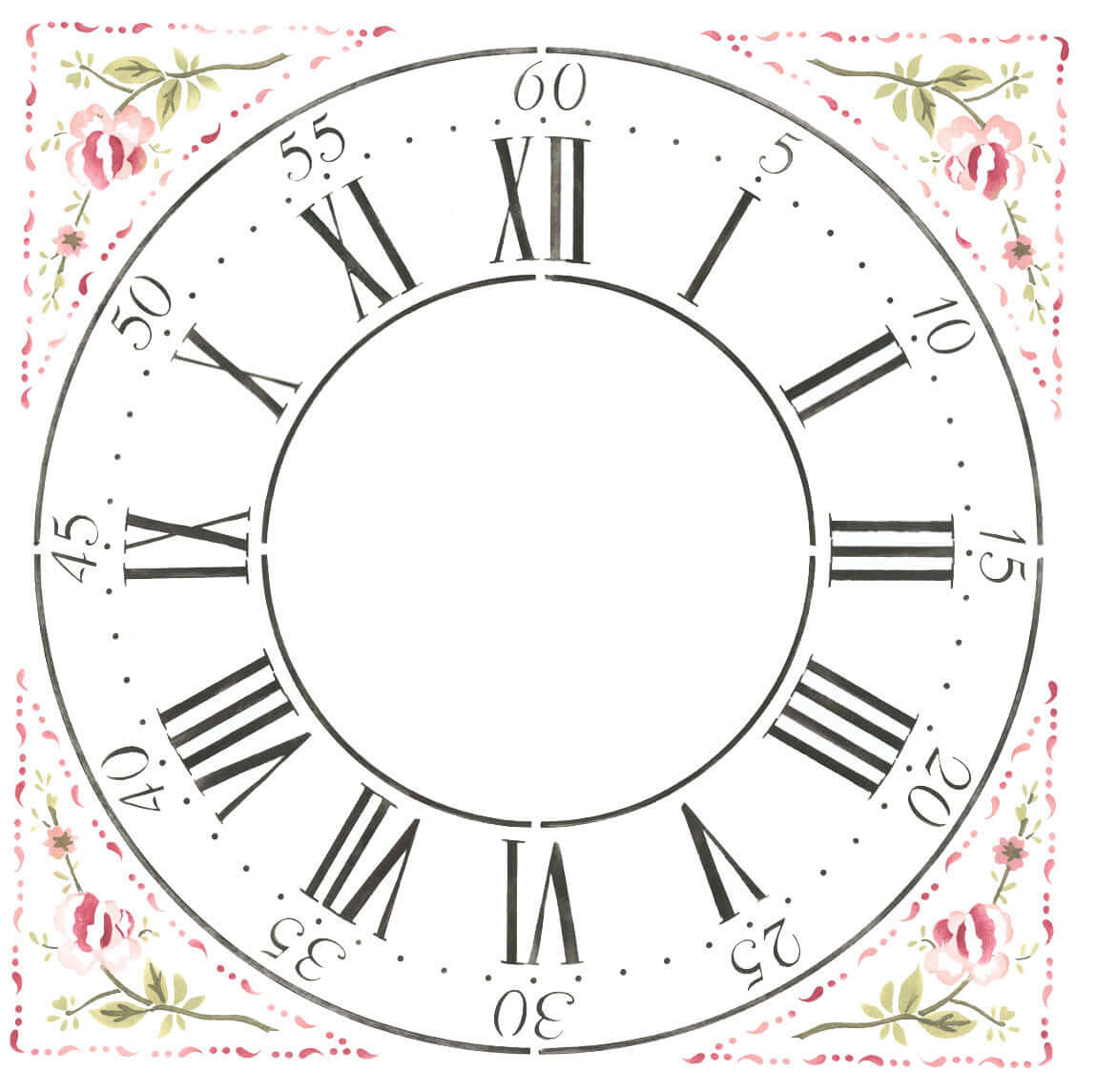 Winterthur Cross Hall Clock Face | 22 inch Wall Stencil