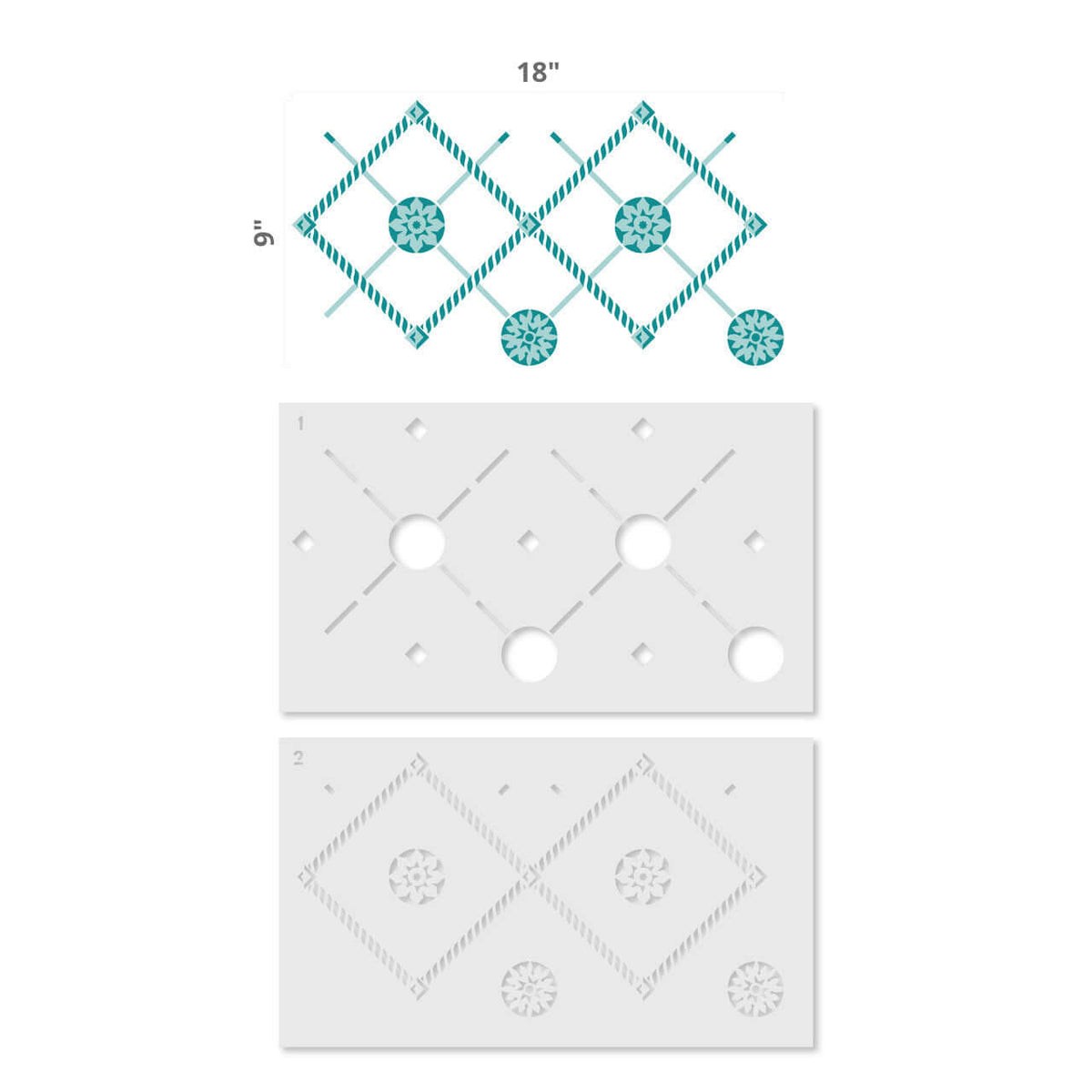 Ceiling Medallion Stencil - Rosette Grid | Designer Stencils