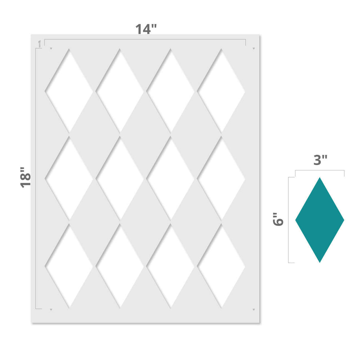 Large Diamond Pattern Wall Stencil