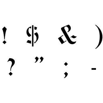 Old English Punctuation Stencil Set