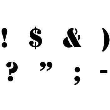 Stencil Font Punctuation Stencil Set
