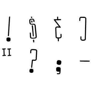 Sticks Punctuation Stencil Set