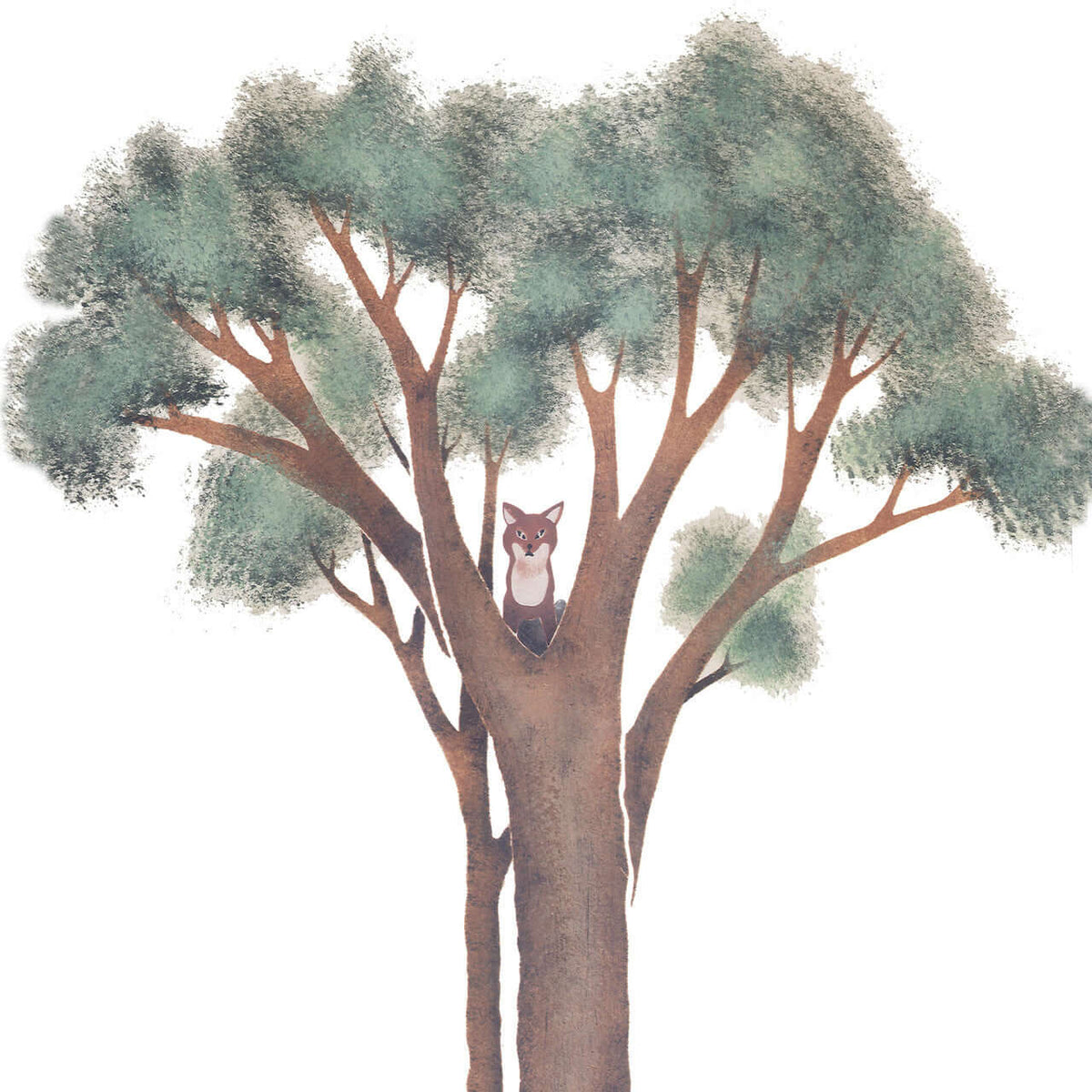 Treed Fox Wall Stencil | Dee-Signs