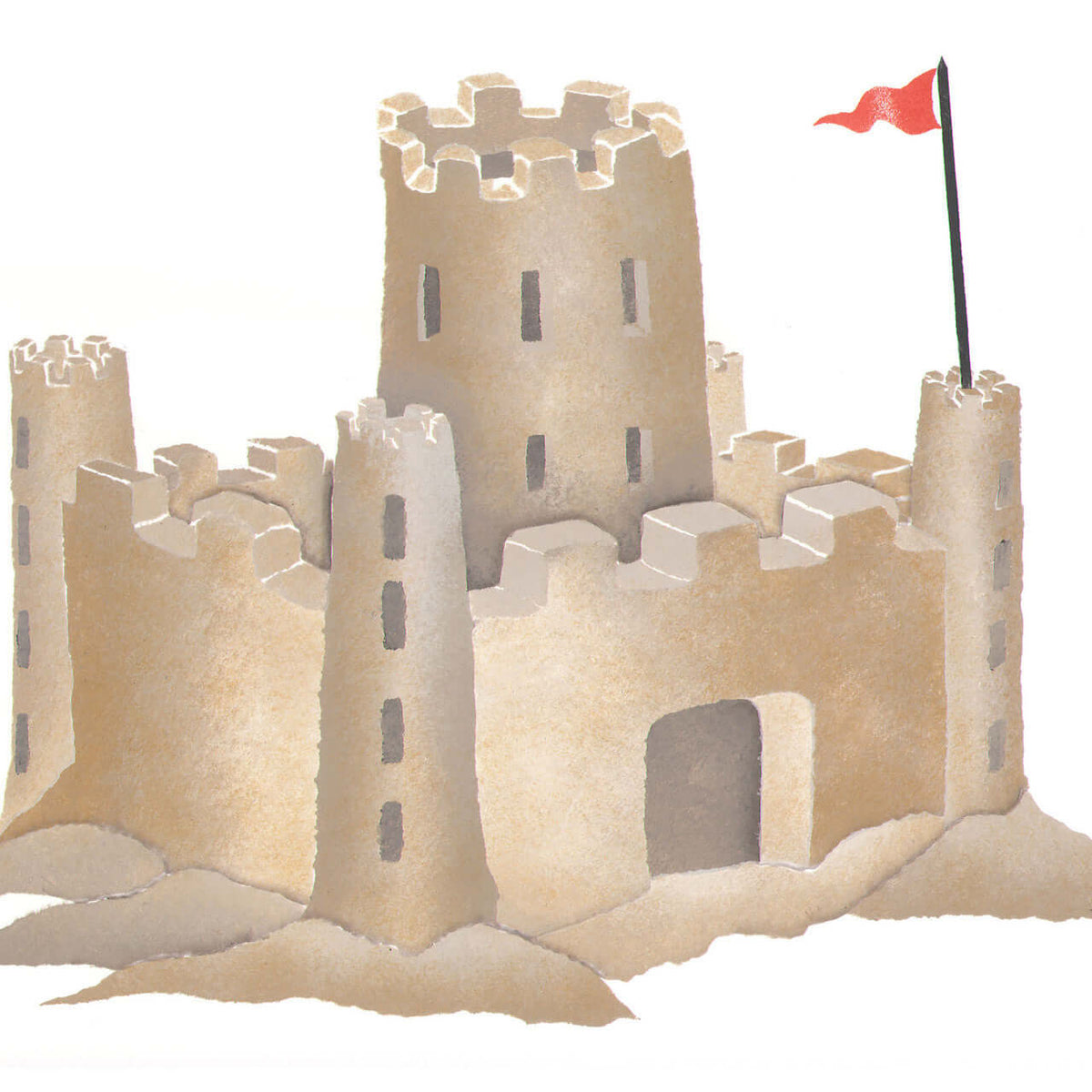 Sand Castle Wall Stencil | DeeSigns