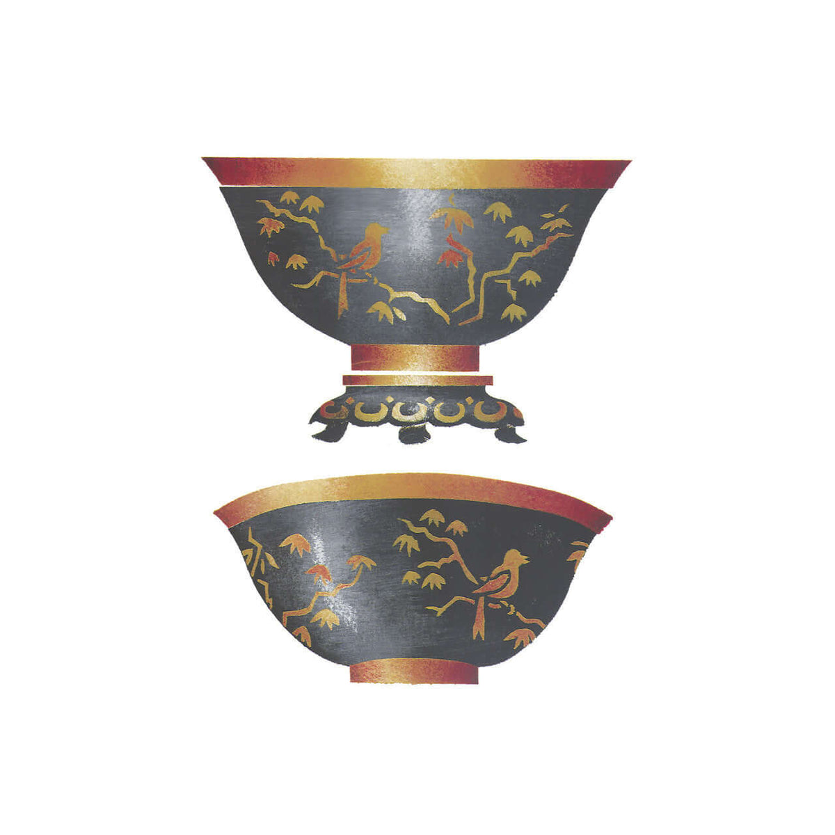 Asian Rice Bowl Wall Stencil | DeeSigns