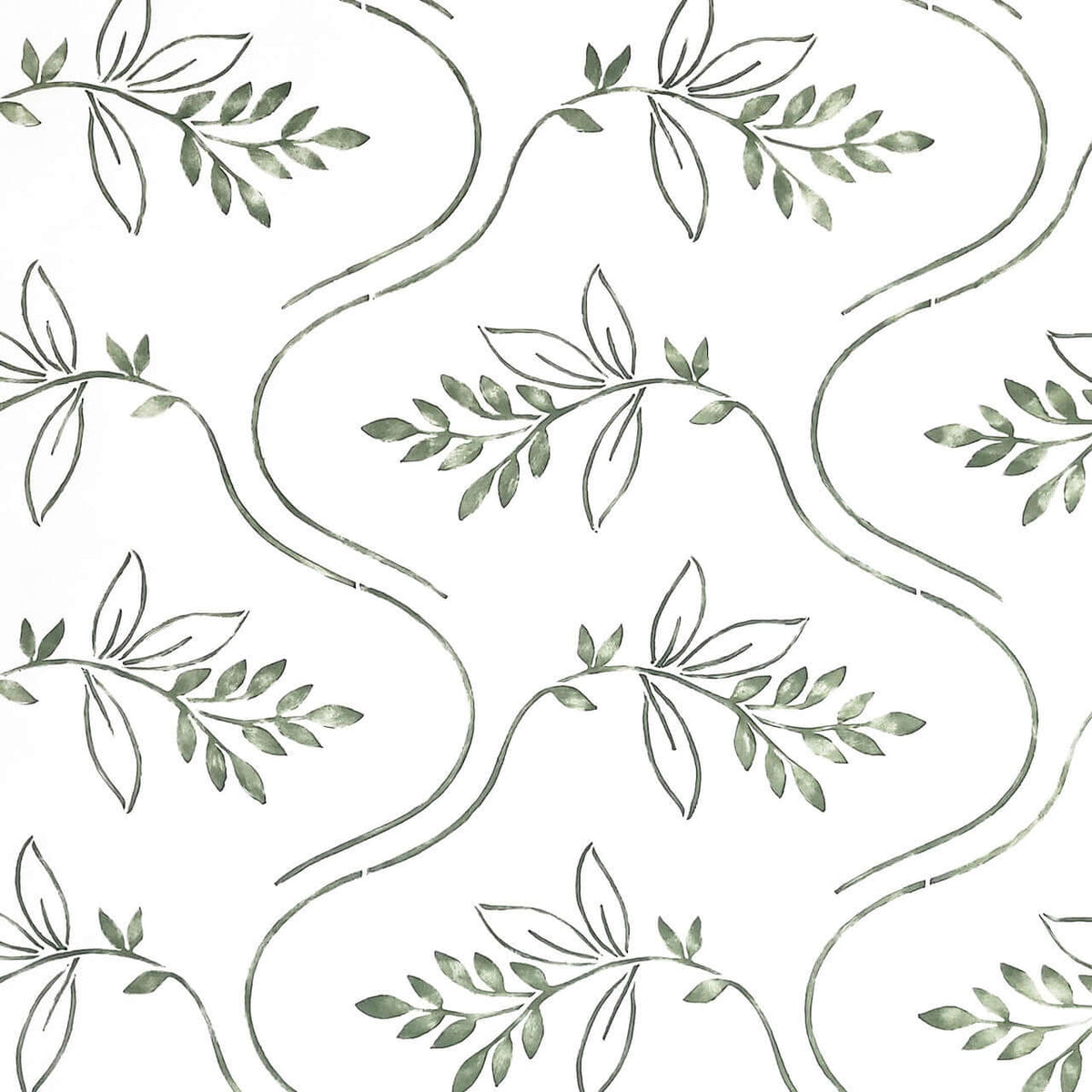 Wavy Leaves Allover Wall Stencil | Designer Stencils