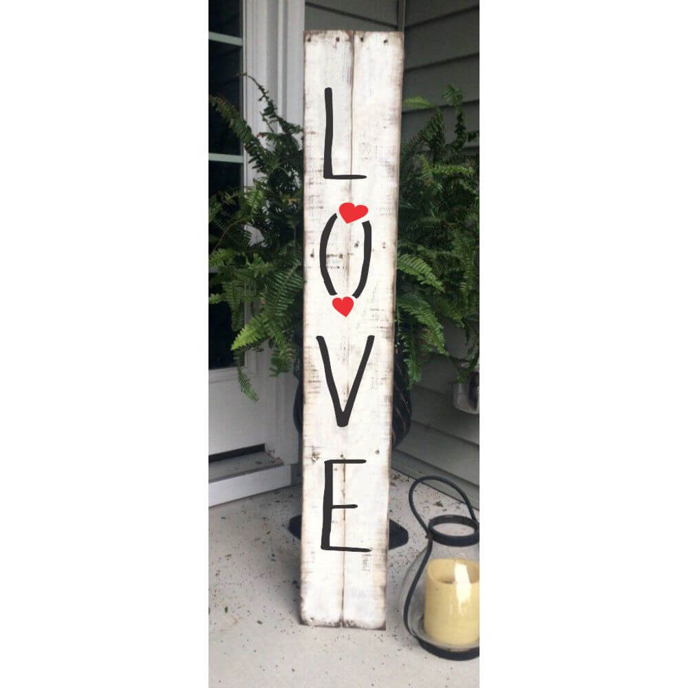 Love Vertical Porch Sign Stencil