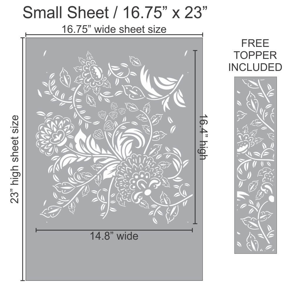 Floral Batik Stencil for Walls