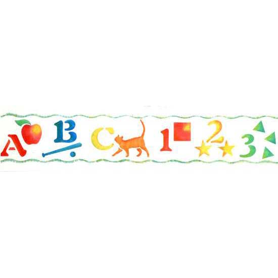 ABC 123 Border Wall Art Stencil